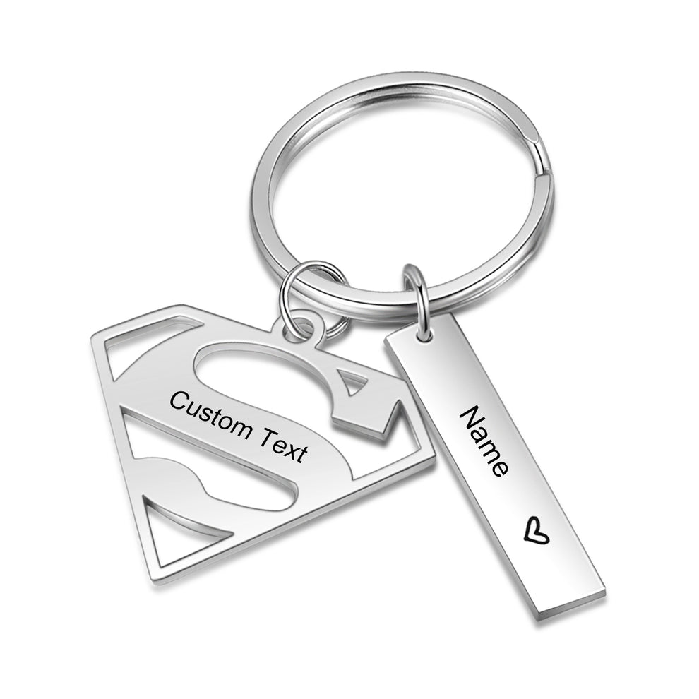 Personalised Superman Keyring – Custom Jewellery Australia