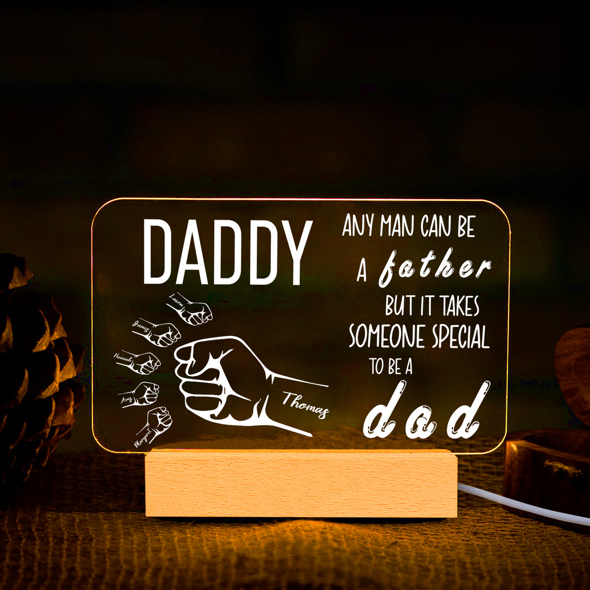 Personalised Daddy Night Light – Custom Jewellery Australia