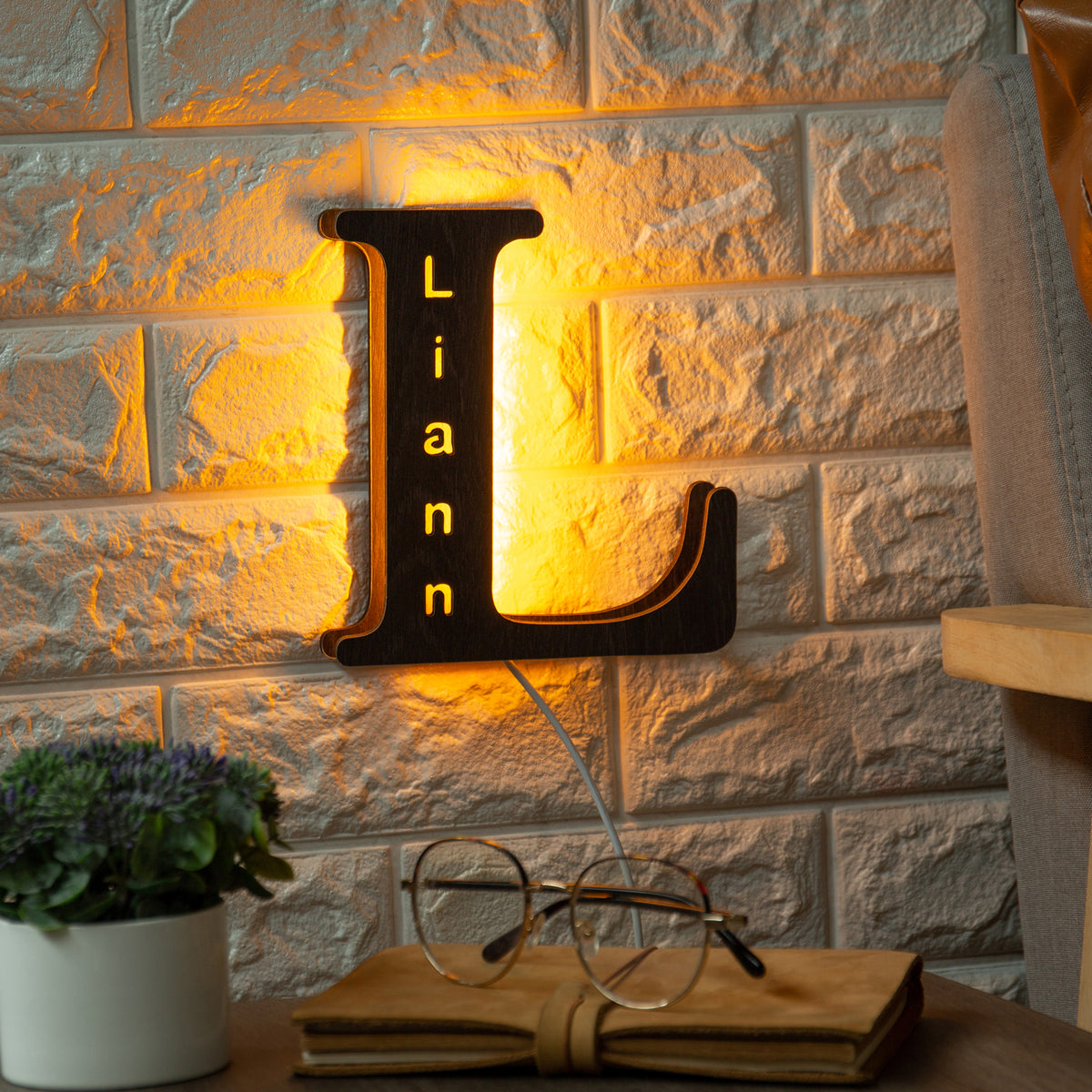 Personalised Initial Name Wall Light – Custom Jewellery Australia